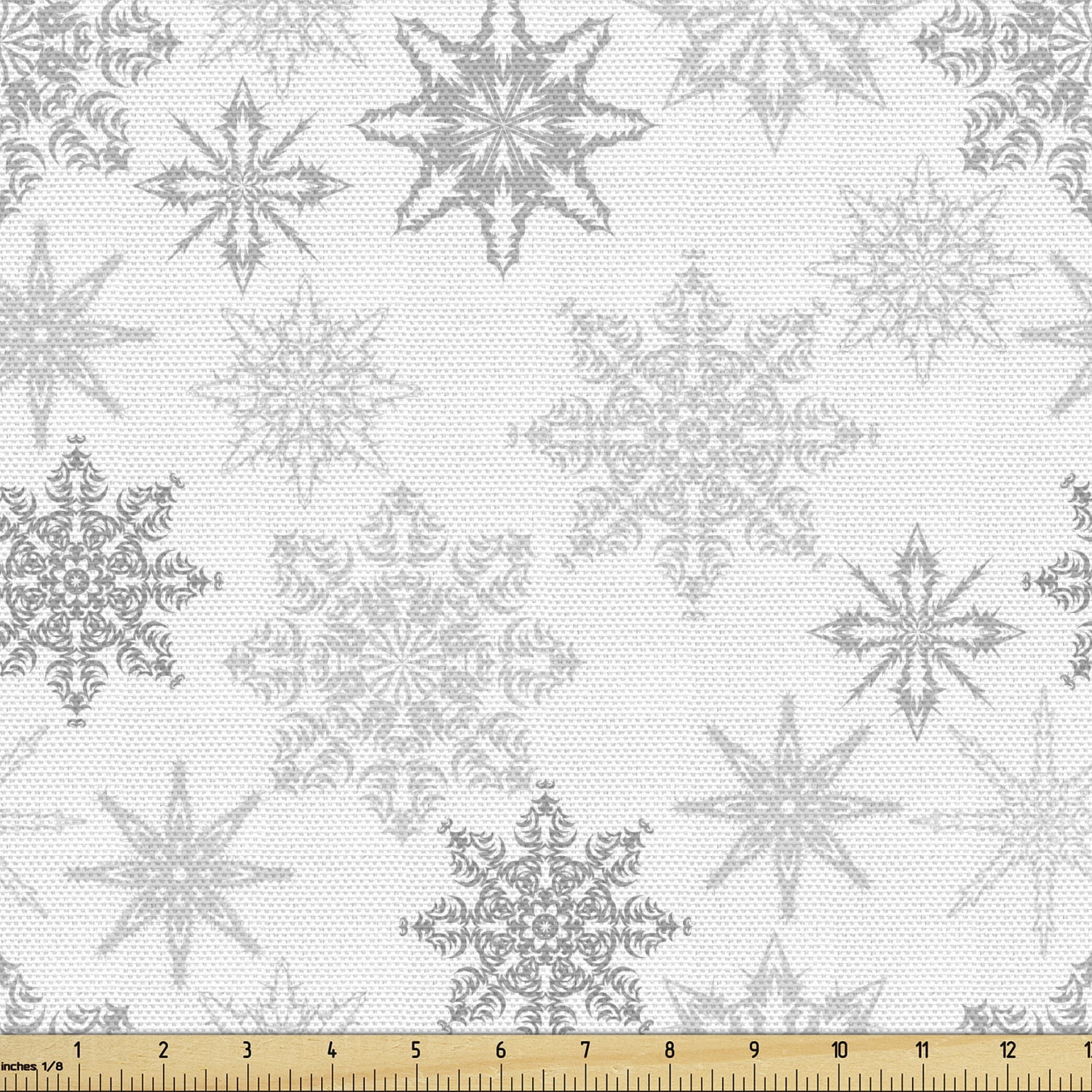 Ambesonne Winter Fabric by the Yard Upholstery, Ornate Crystals of Ice ...