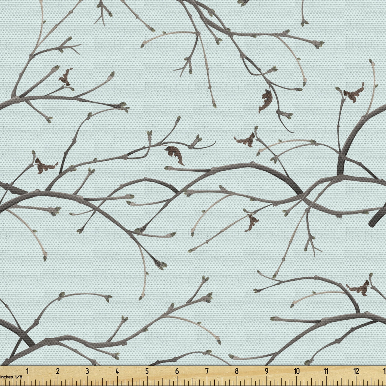 Ambesonne Winter Fabric by the Yard Upholstery, Soft Leafless Tree ...