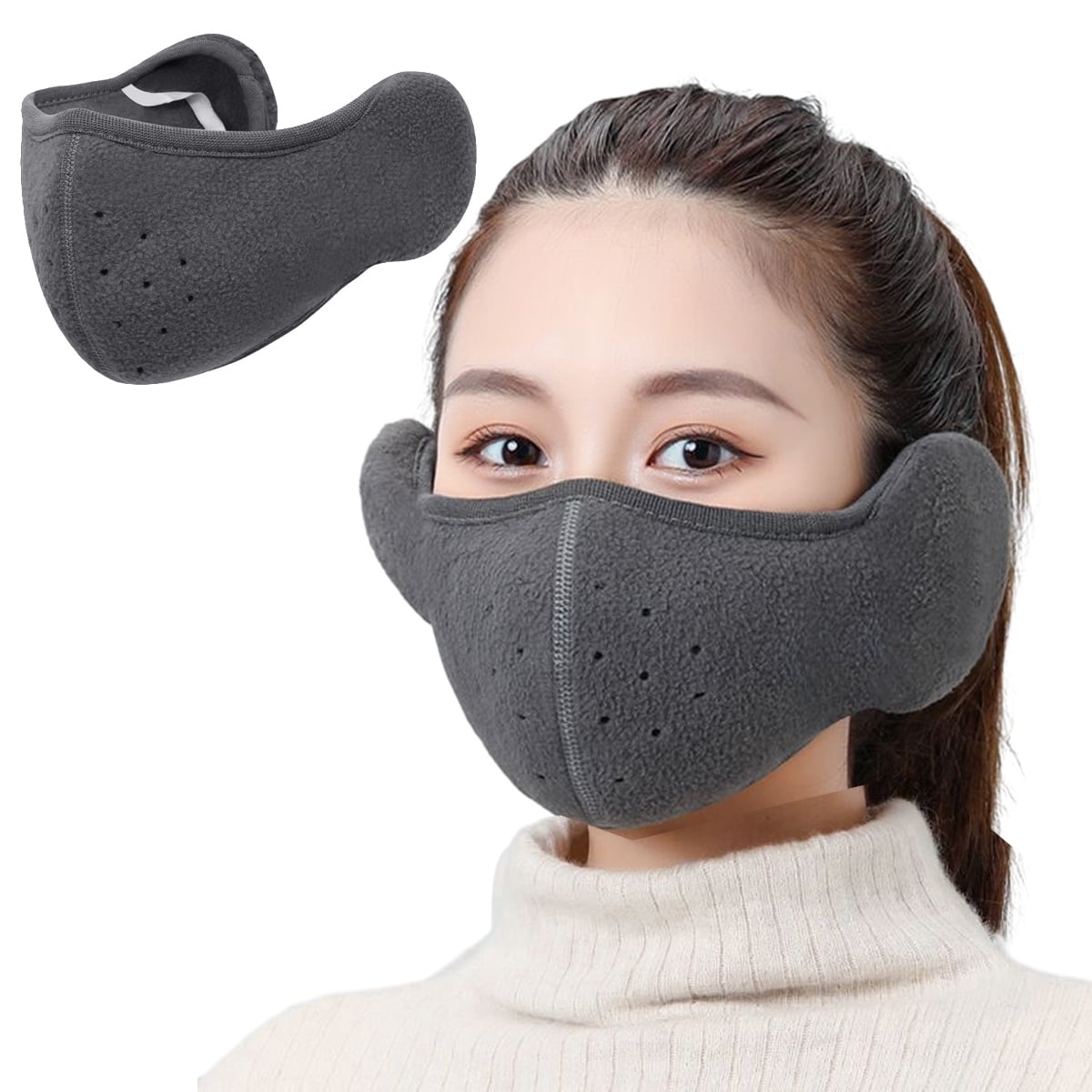 Winter Face Mask for Men Women Windproof Half Face Mask with Earflap ...