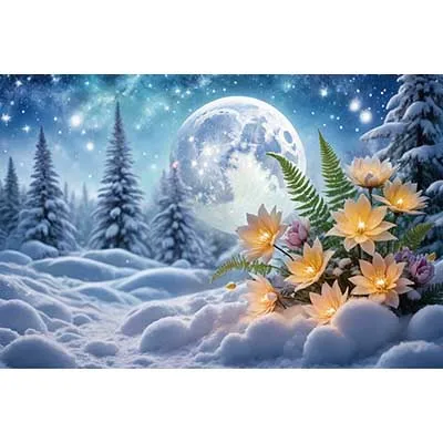 Winter Fairy Photography Background Snowfield Snow Sce Forest Photocall ...