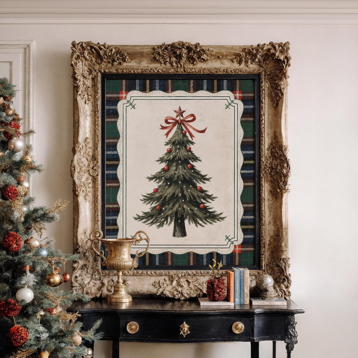 Winter Festive Poster Vintage Winter Festive Tree Art Cozy Festive ...