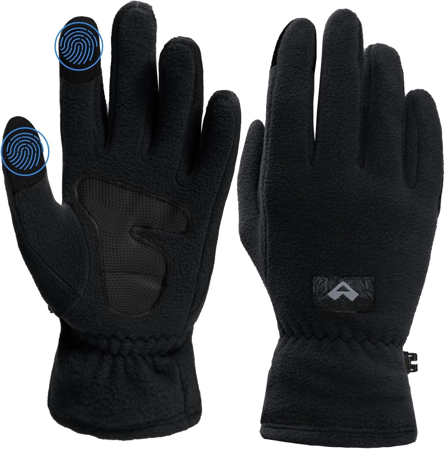 Winter Fleece Gloves for Men Women with Touchscreen Fingers Anti-Slip ...