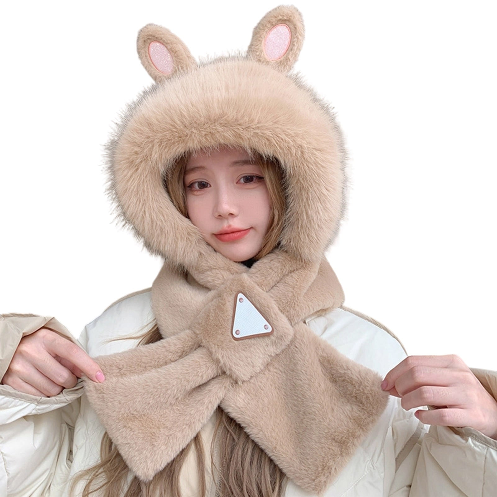 Winter Fleece Hooded Neck Warmer Scarf Wrap For Extreme Cold Weather ...