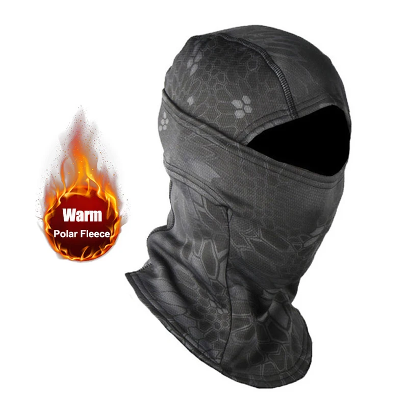 Winter Fleece Warm Camouflage Balaclava Outdoor Cold-proof Ski Cycling ...