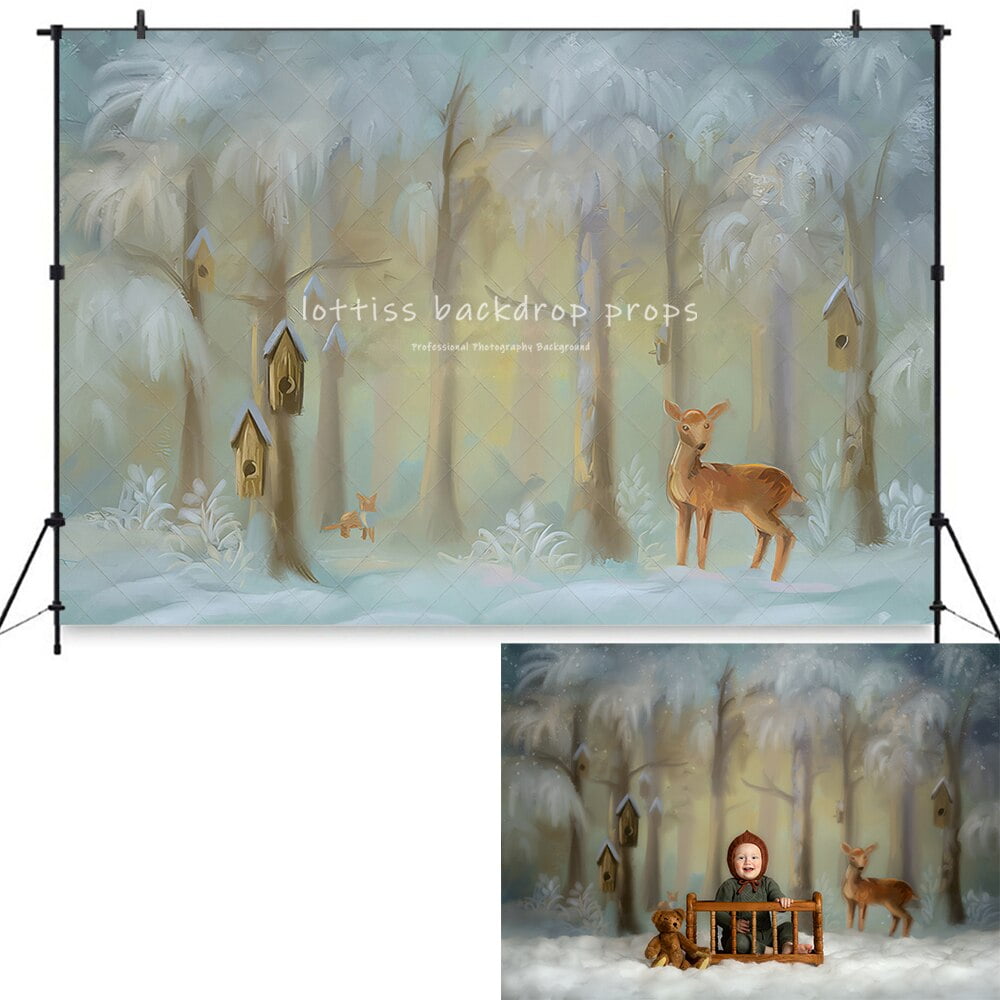 Winter Forest Animals Backdrops Kids Photography Props Child Baby ...