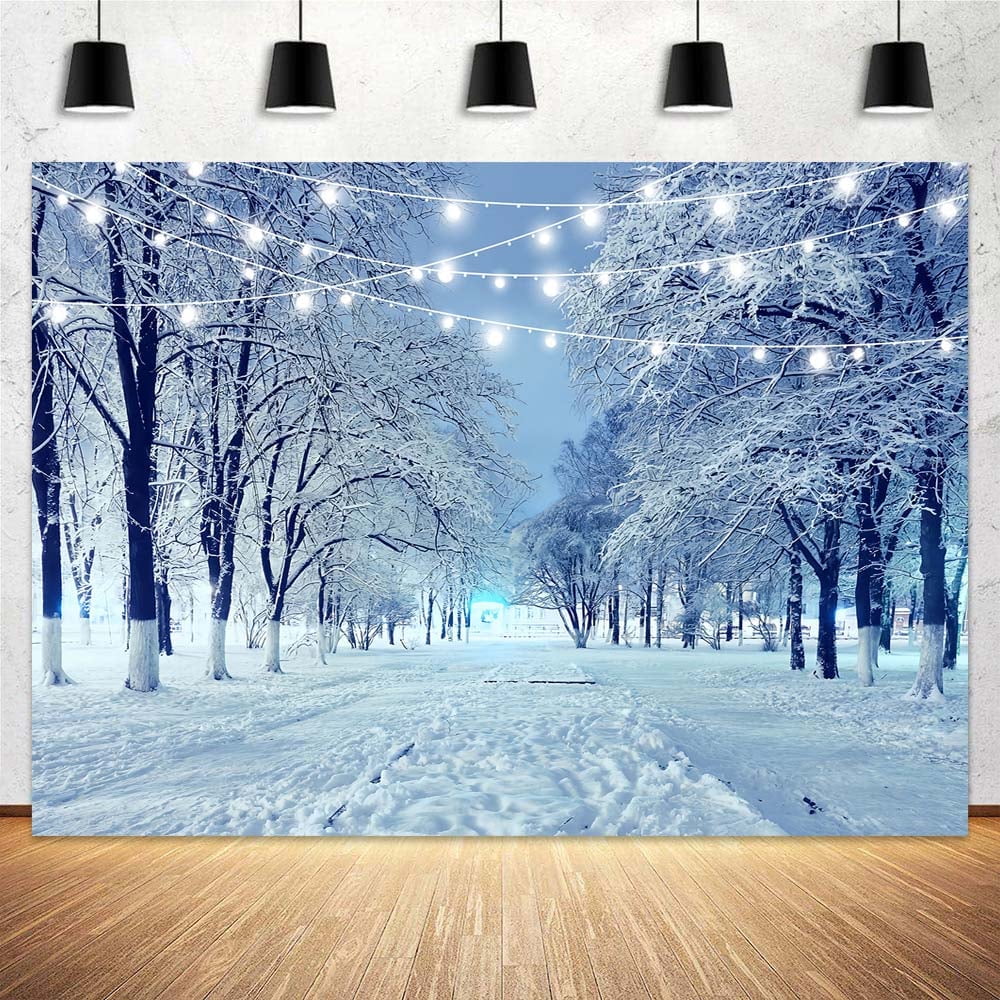 Winter Forest Backdrop Natural Scene Wonderland Landscape Snowflake ...