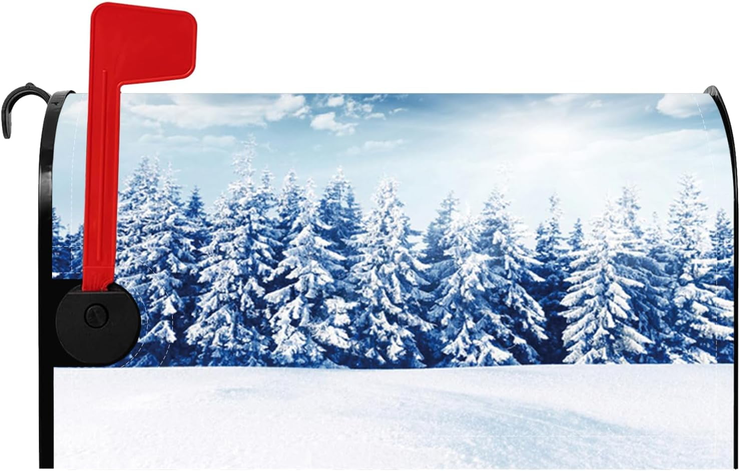 Winter Forest Mailbox Cover Pine Trees Snowflake Natural Scenery ...