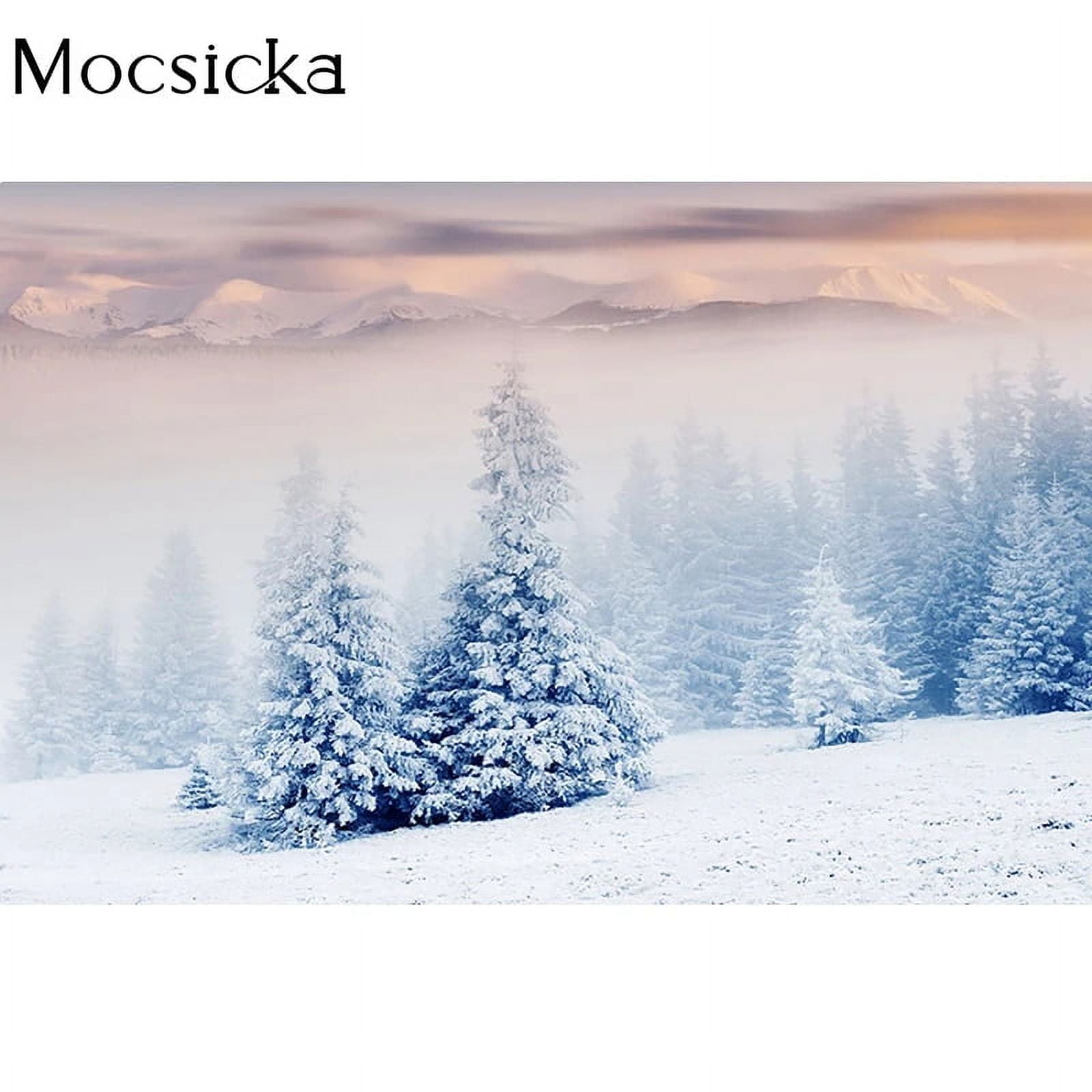 Winter Forest Photo Background Snow Scene Photo Christmas Tree Photography Backdrop Studio ...