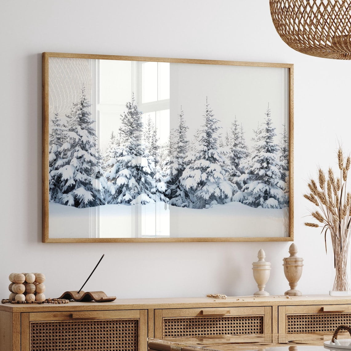 Winter Forest Photography Snowy Pine Poster Landscape Poster, Unframed ...