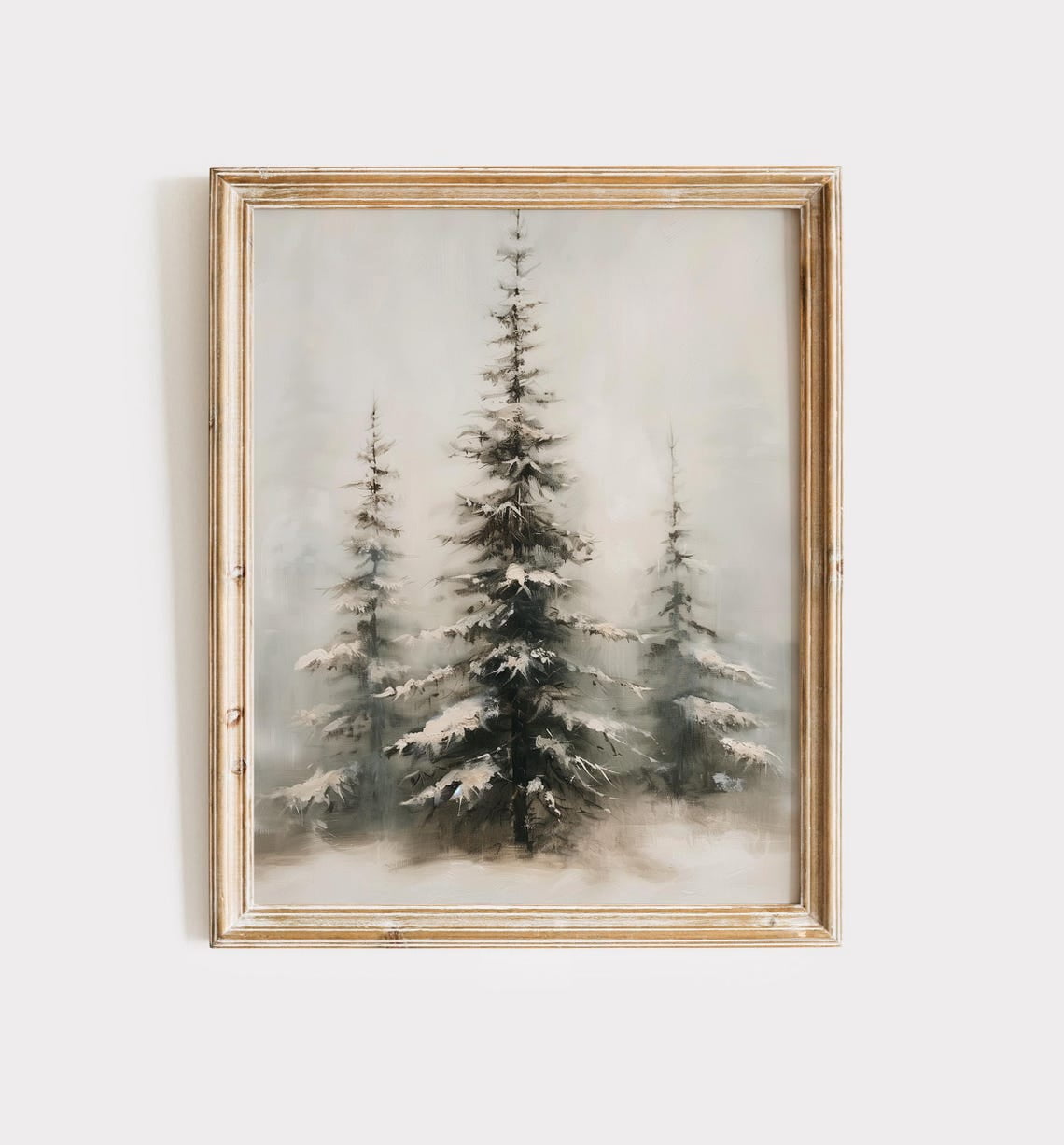 Winter Forest Print, Snowy Tree Poster, Countdown Print, Painting ...