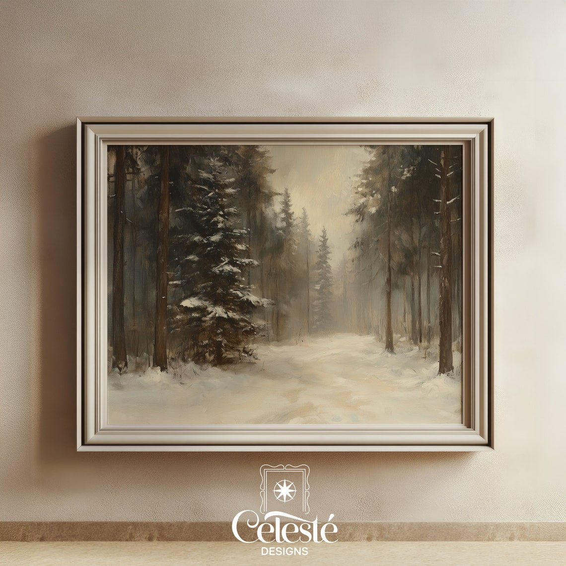 Winter Forest, Snowy Evergreen Landscape 705 UNFRAMED Poster, 12x18 ...