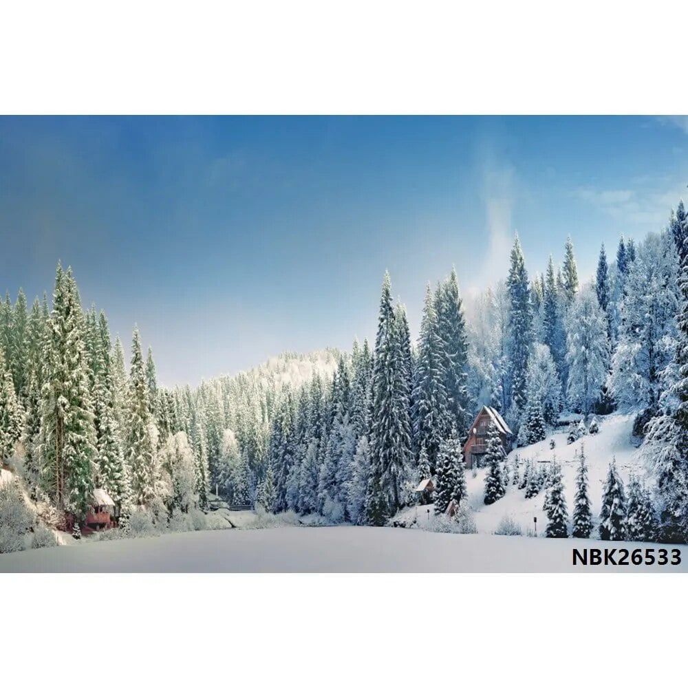 Winter Forest Trees Branches Snow Storm Landscape Photography Backdrops ...
