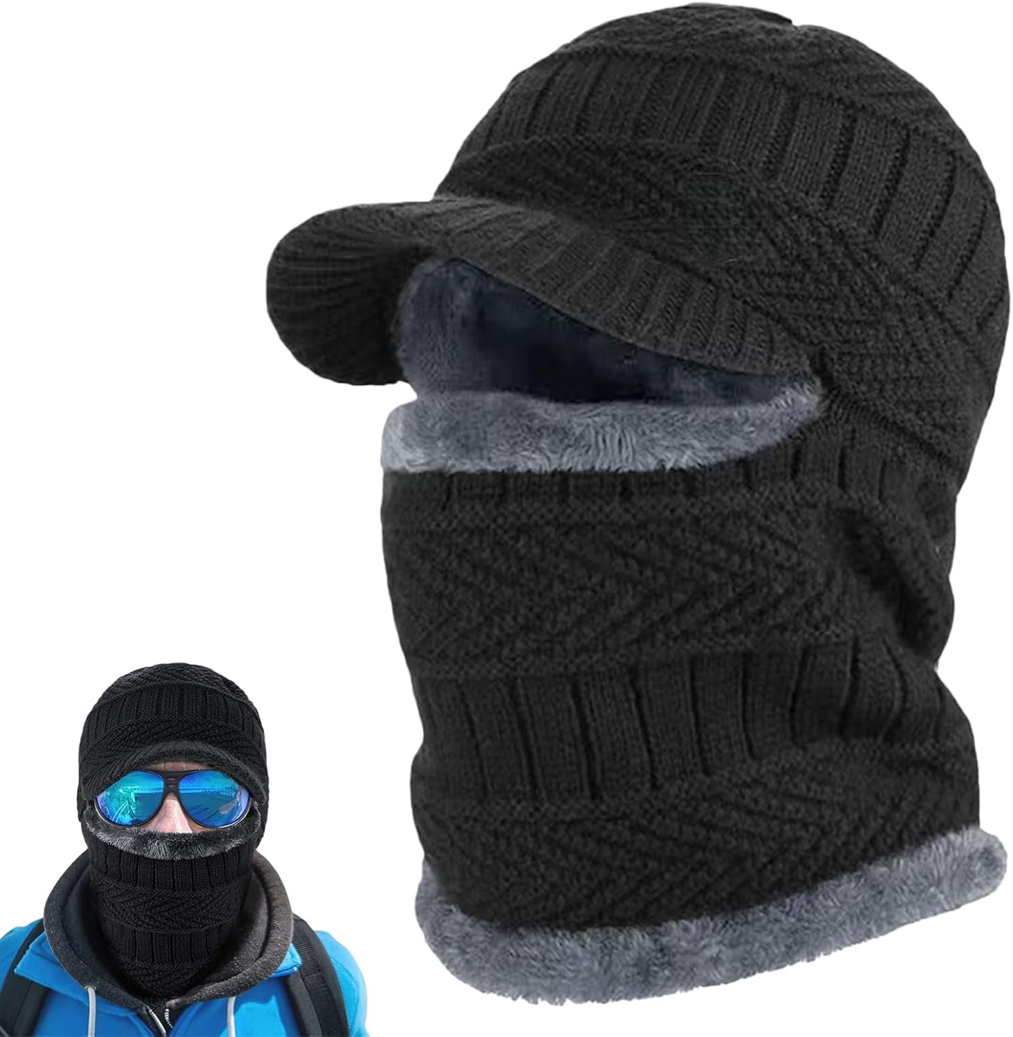 Winter Fullguard Beanie Full Coverage with Mask & Earflaps for Men ...