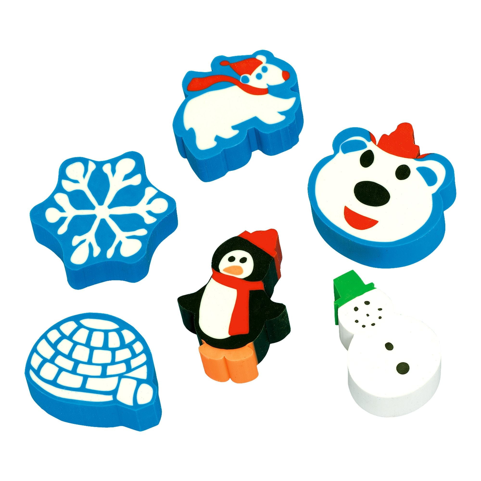 Winter Fun Erasers, 24pc - Walmart.com