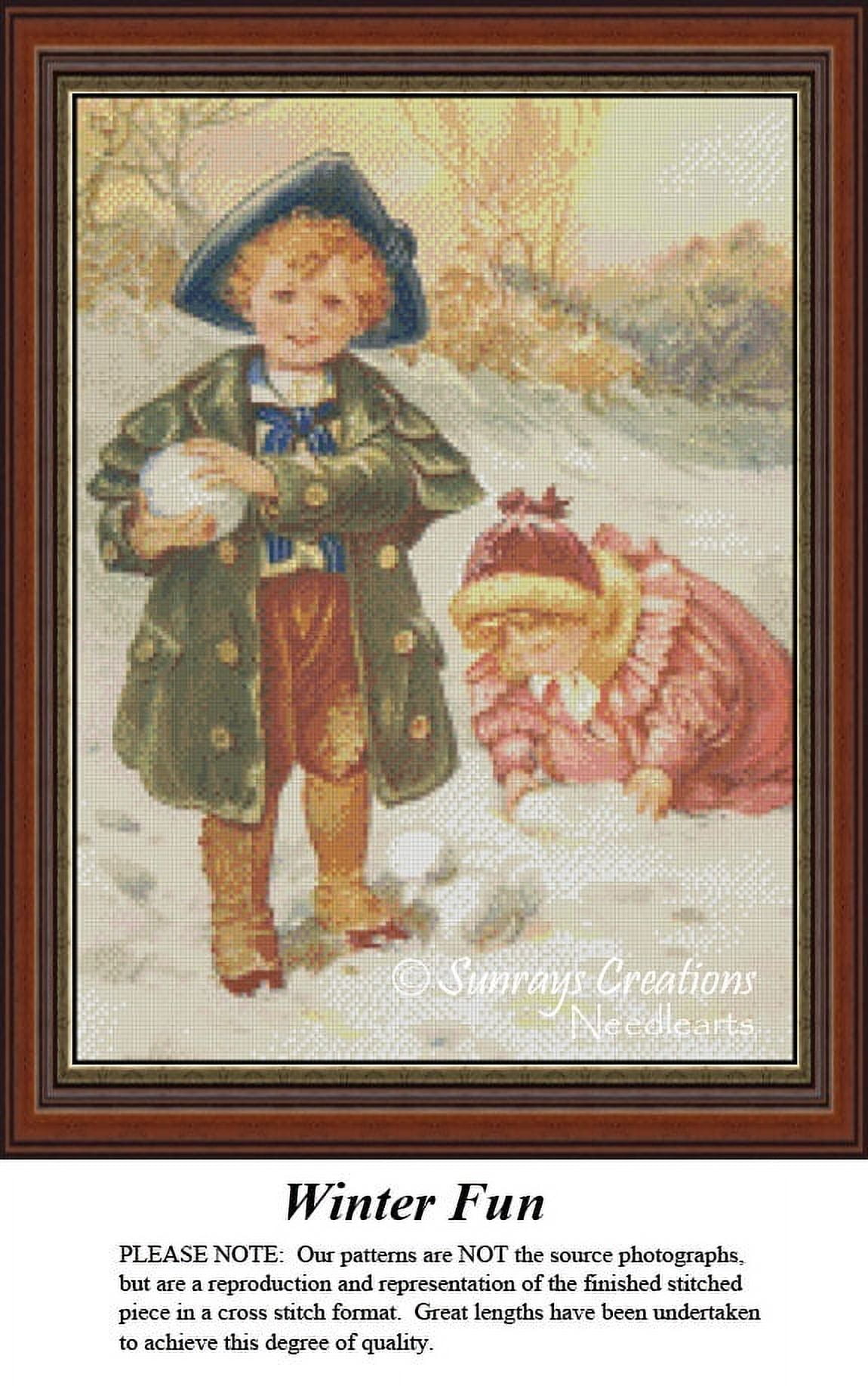 Winter Fun, Vintage Cross Stitch Patterns, Winter Counted Cross Stitch ...