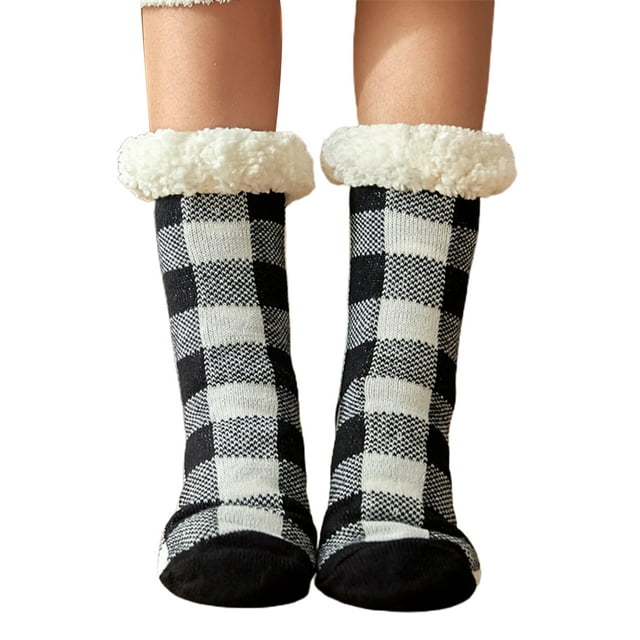 Winter Fuzzy Socks for Women Fleece-Lined Slipper Socks Fluffy Anti ...