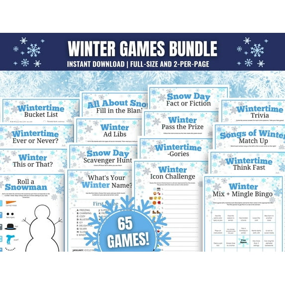 Winter Games Mega Bundle, 65 Party Activities and Icebreakers ...