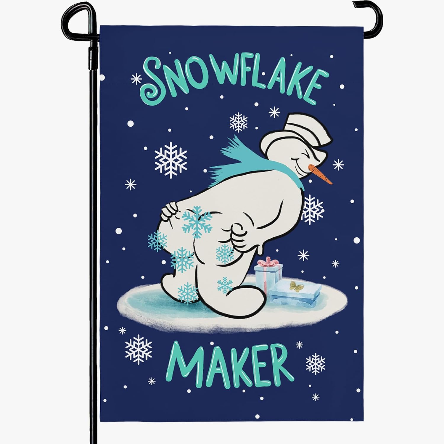 Winter Garden Flag Snowman Snowflake Maker Yard Flags Double Sided ...
