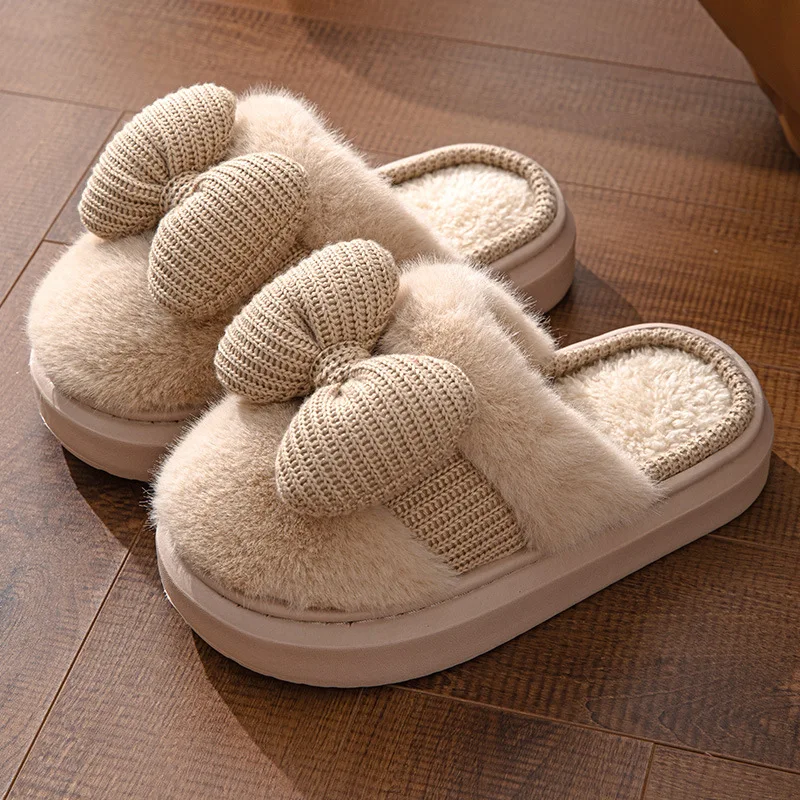 Winter Girl Heart Kawaii Slipper Ladies Soft Platform Women Warm plush ...
