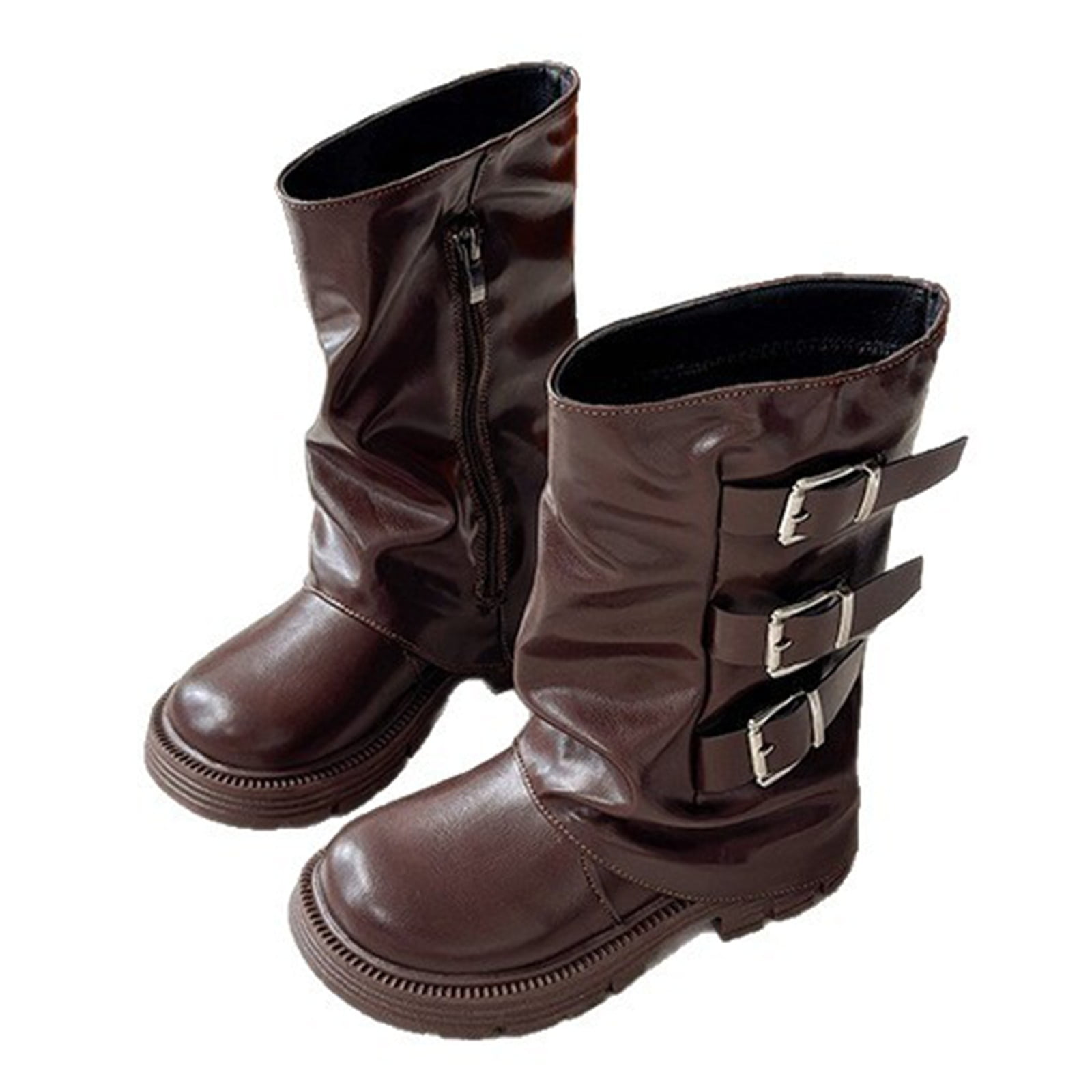 Winter Girls Boots Fashion Sole Platform Ankle Booties With Buckle ...