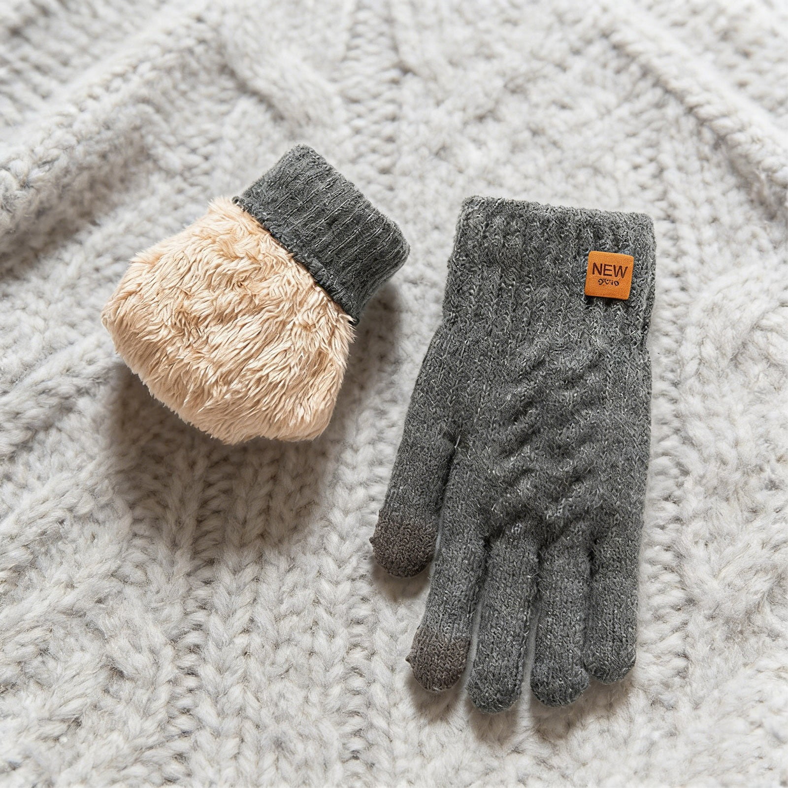 Winter Gloves, Knit Gloves with Removable Liner, Double Layer ...
