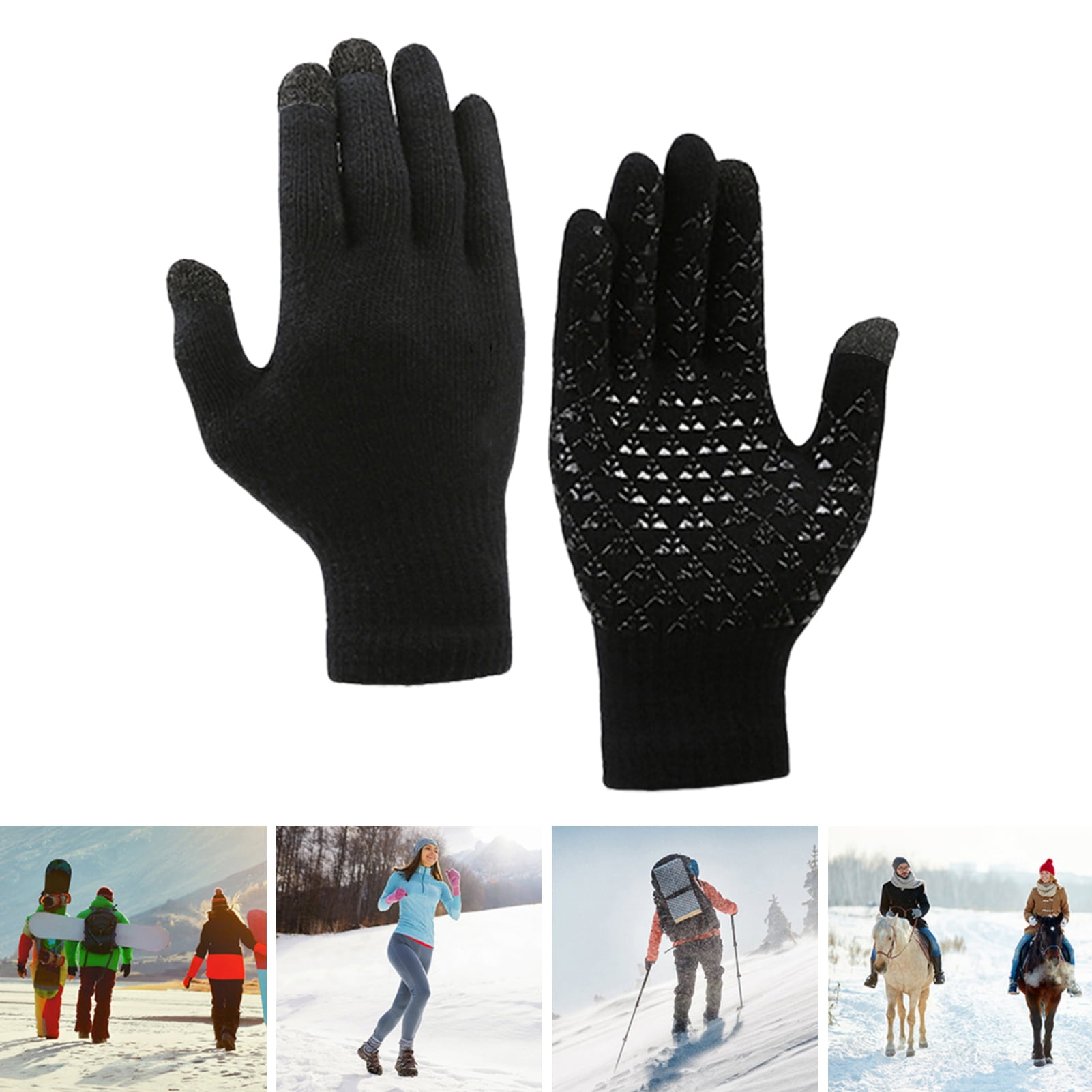 Winter Gloves for Men Women, Anti-slip Touch Screen Cold Weather ...