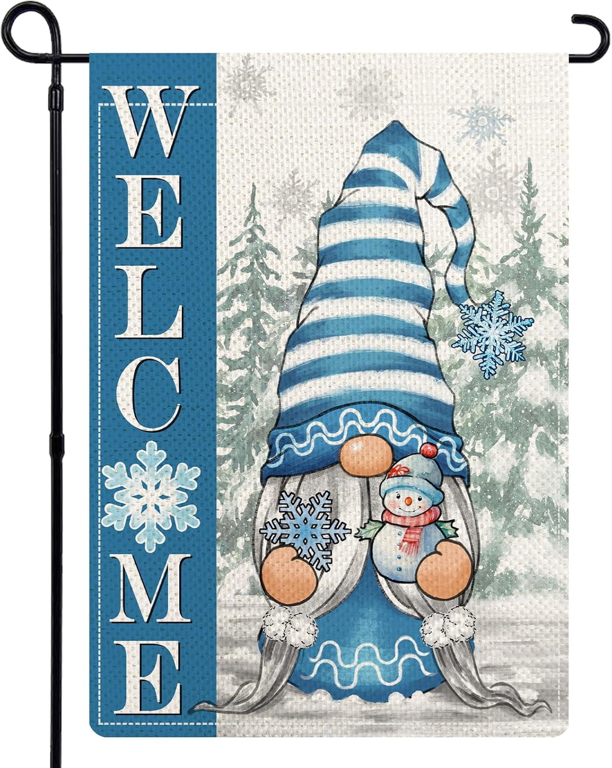Winter Gnome Garden Flags for Outside, Winter Seasonal Welcome Garden ...