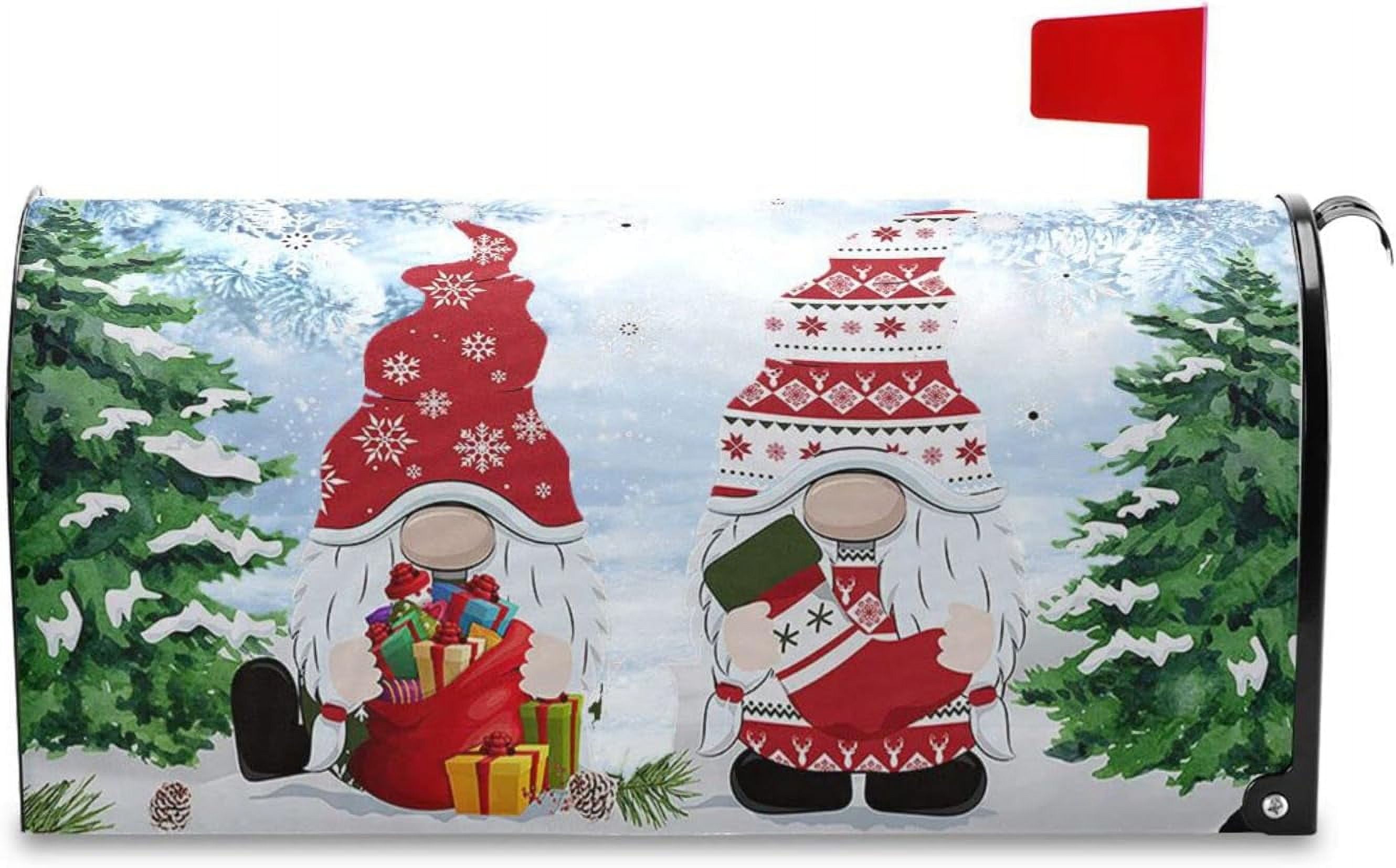 Winter Gnome Magnetic Mailbox Cover Christmas Xmas Mailbox Cover ...