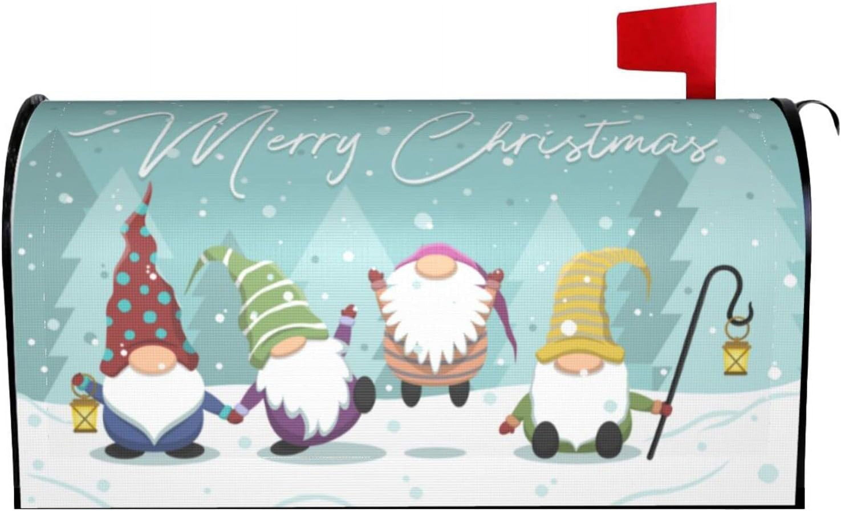 Winter Gnome Mailbox Covers Magnetic Large Size 21" X 25.5" Christmas ...