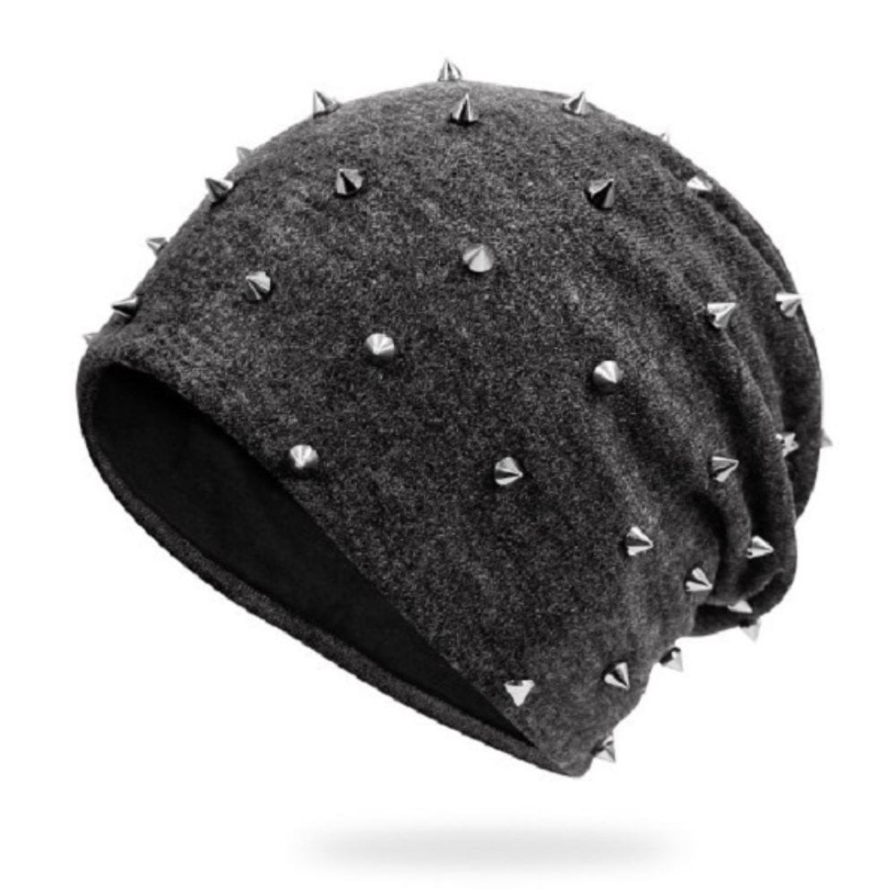 Winter Gothic Hat, Unisex Goth Beanie Rivet Rock Punk Hat for Men Women ...