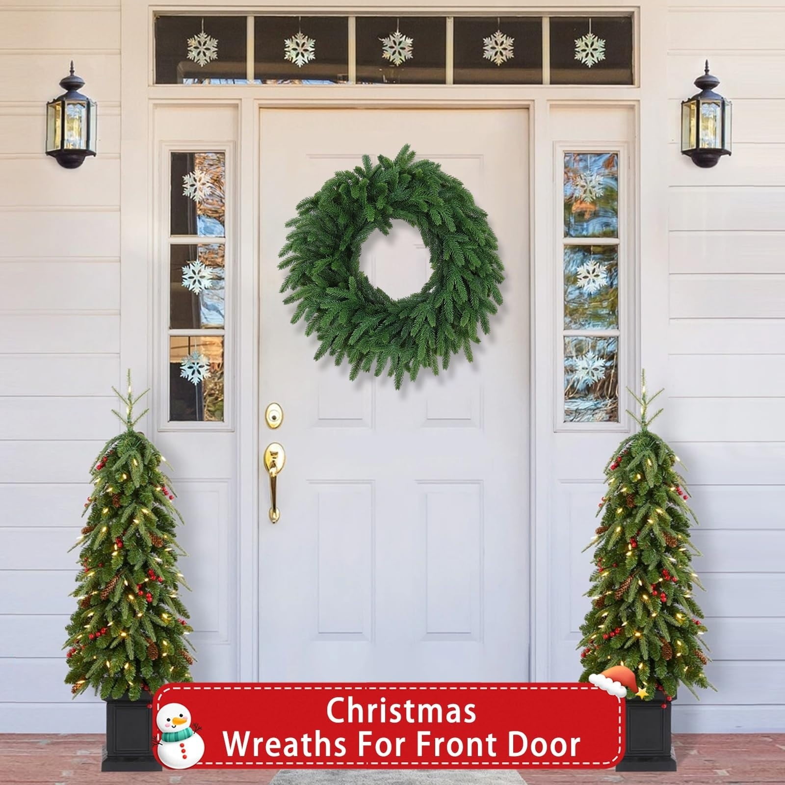 Winter Greenery Wreath Verdsylv Christmas Wreaths Outdoor Realistic ...