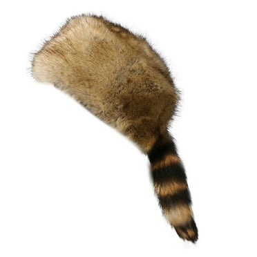 "XL Size Coonskin Hat with Fake Tail, Davy Crockett or Daniel Boone ...