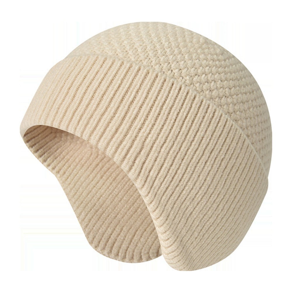 Winter Hats for Men Women with Ear Flaps Cable Knitted Beanie Earflap ...
