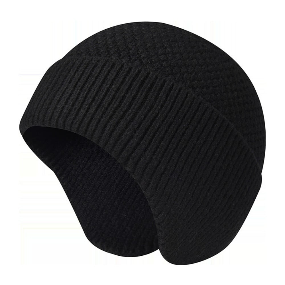 Winter Hats for Men Women with Ear Flaps Cable Knitted Beanie Earflap ...