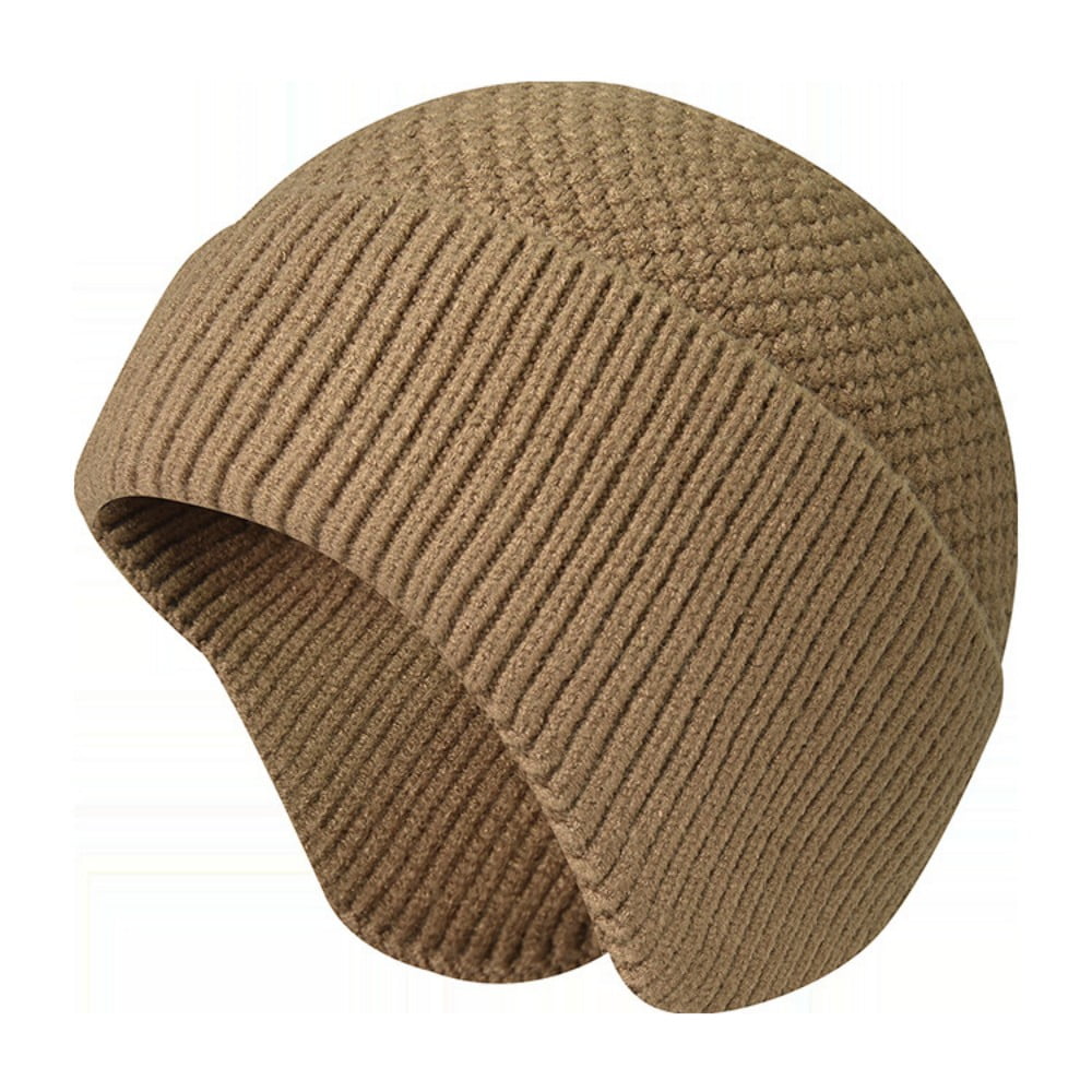 Winter Hats for Men Women with Ear Flaps Cable Knitted Beanie Earflap ...