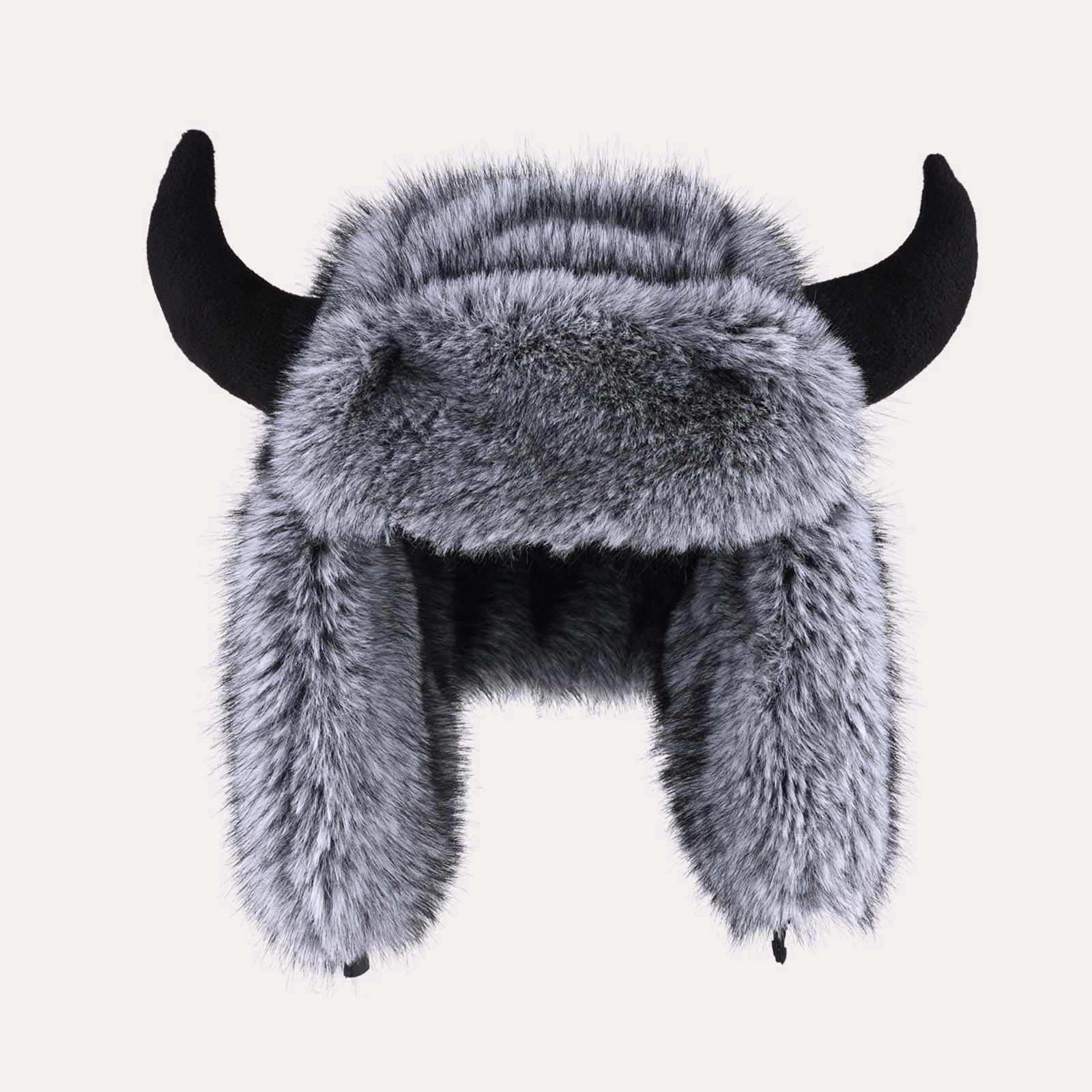 Winter Hats for Men Women with Earflaps and Horns Unisex Couples ...