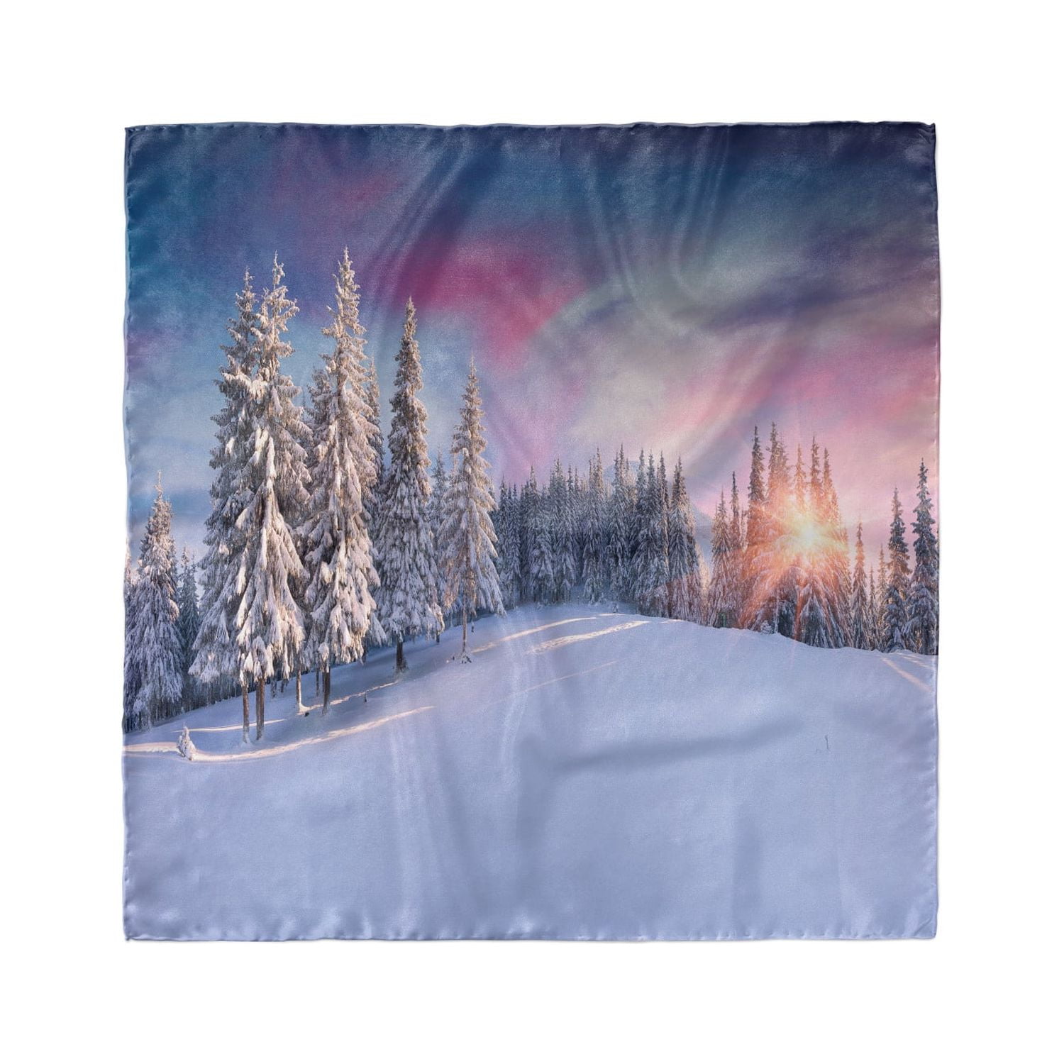 Winter Head Scarf, Idyllic Serene Panorama, Head Wrap, 3 Sizes, by ...