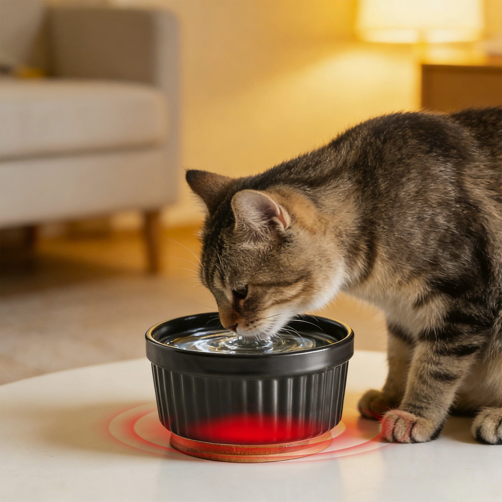 Winter Heated Water Bowl for Pets, Frost-Resistant Ceramic Animal Water ...