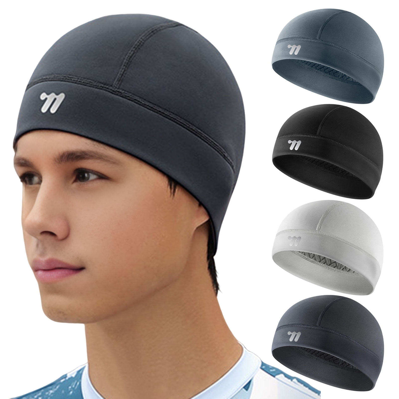Winter Helmet Liner Windproof Fleece Lined Ski Skull Cap Thermal Beanie ...