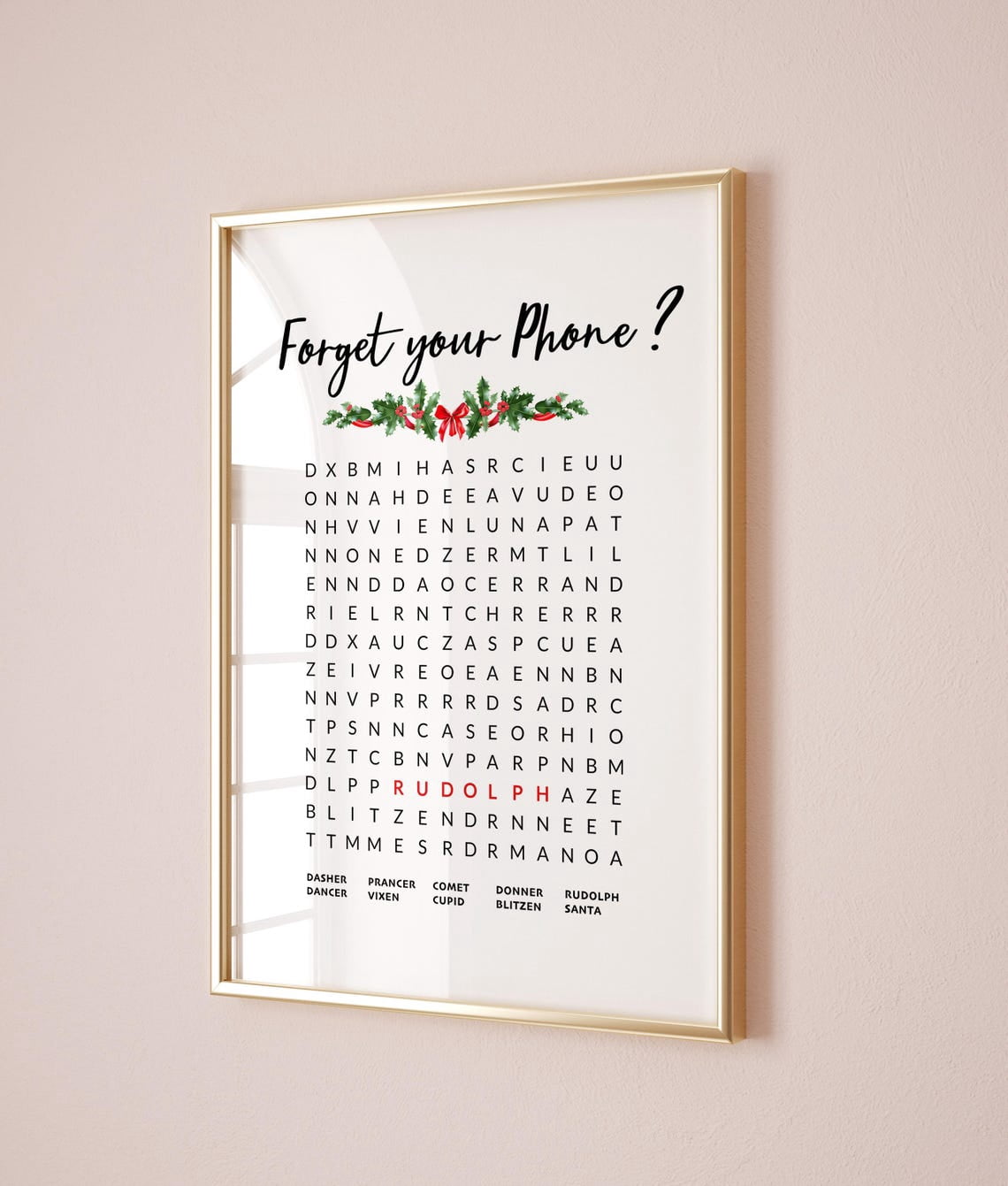 Winter Holiday Bathroom Poster Forgot Your Phone Restroom Poster ...