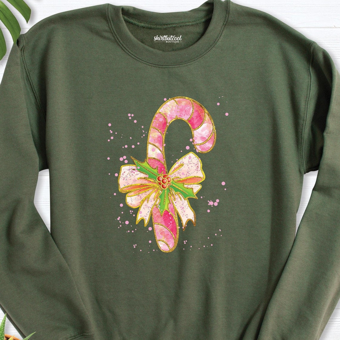 Winter Holiday Bow Candy Cane Sweatshirt Gift Holiday Women Hoodie ...