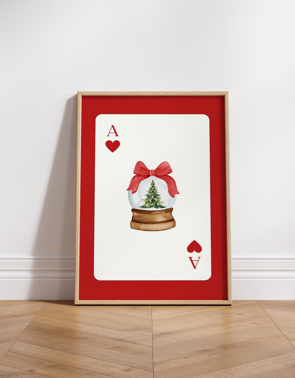 Winter Holiday Coquette Ace of Hearts Winter Holiday Tree Bow Poster ...