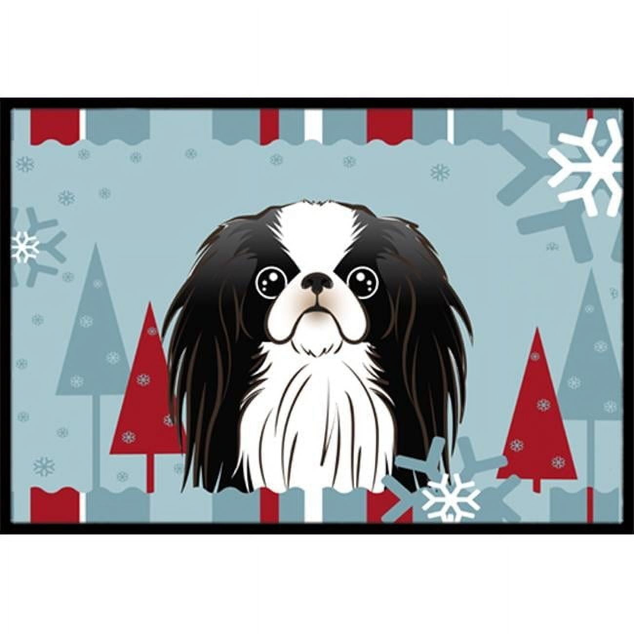 Winter Holiday Japanese Chin Indoor & Outdoor Mat- - 18 x 27 in ...