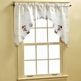 Winter Holiday Snowman Pattern Window Swag Pair with Sewn-In Rod Pocket ...