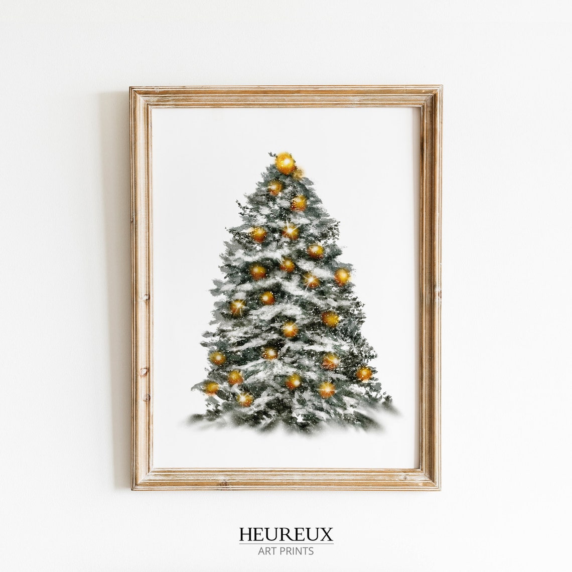 Winter Holiday Tree Print, Snow Winter Holiday Pine Tree Wall Art ...