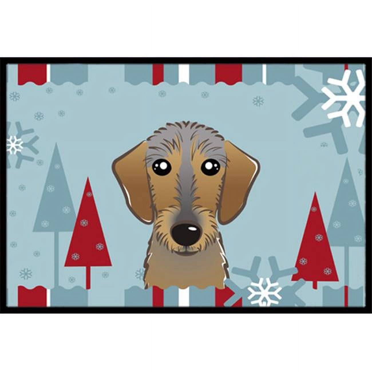 Winter Holiday Wirehaired Dachshund Indoor & Outdoor Mat - 24 x 36 in ...