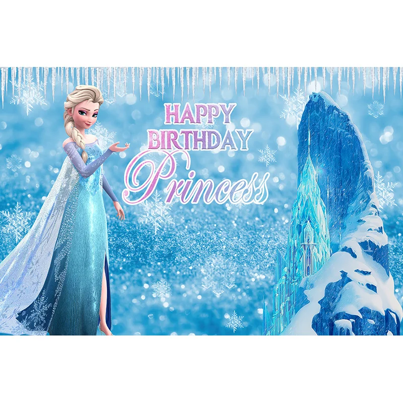 Winter Ice-Frozen Snowflake Castle Backdrop Elsa Anna Snow Queen ...