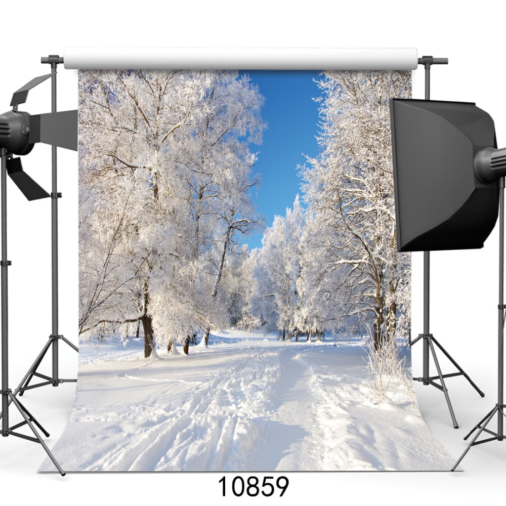 Winter Ice Pine Tree White Photography Backdrops Backgrounds for Fond ...