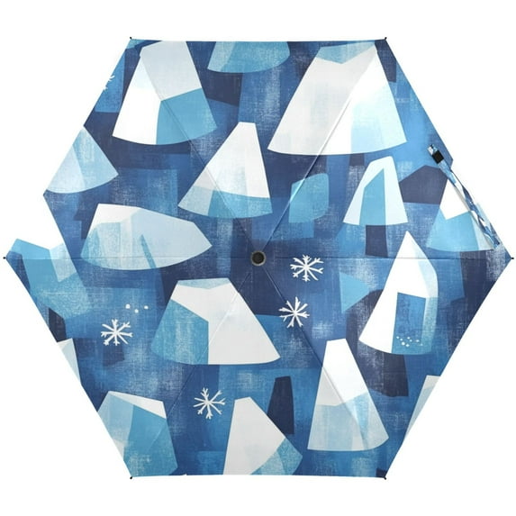 Winter Icicle Mountains Umbrellas for Sun Auto Open Close UV50 ...
