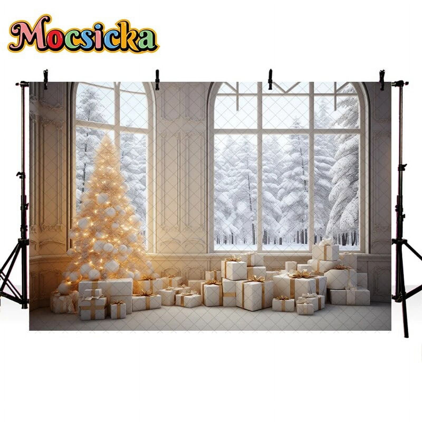 Winter Indoor Christmas Tree Window Photography Backdrop Gift Forest ...